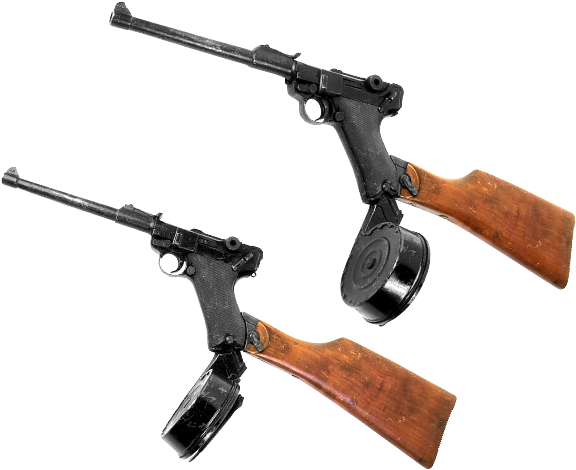 Download Old Tommy-guns - Automatic Luger - Full Size PNG Image - PNGkit