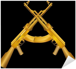 Download Vector Illustration Of Two Gold Ak47 Sticker • Pixers® - Ak 47 ...
