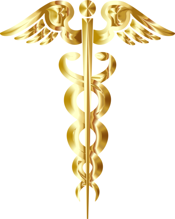 Download Vector Freeuse Library Caduceus Transparent Gold - Caduceus ...