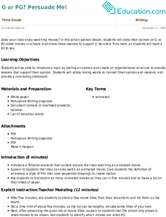 Download G Or Pg Persuade Me - Lesson Plan - Full Size PNG Image - PNGkit