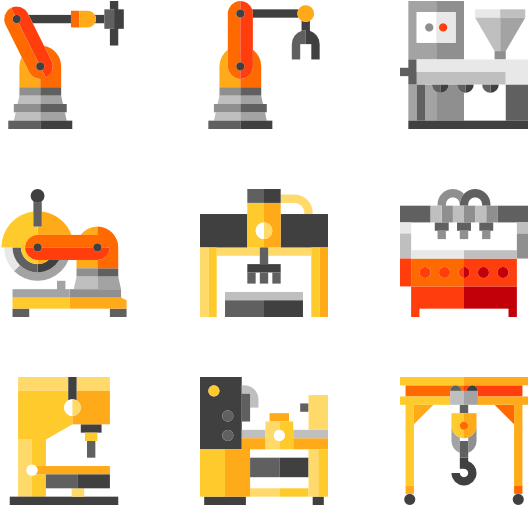 Download Factory Machinery Set - Machine Vector Png - Full Size PNG ...