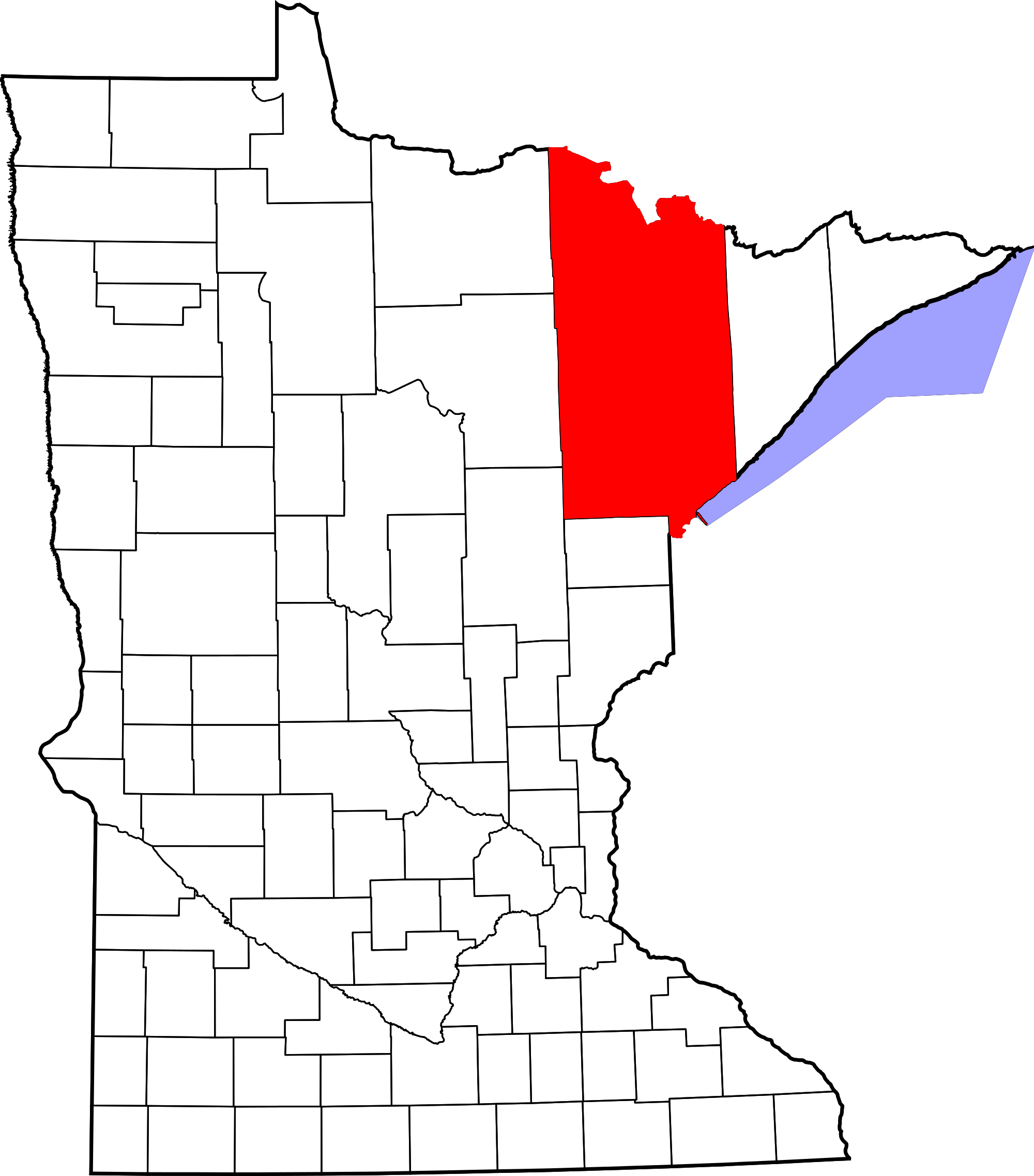 Download Open - Outline Of Minnesota Counties - Full Size PNG Image ...