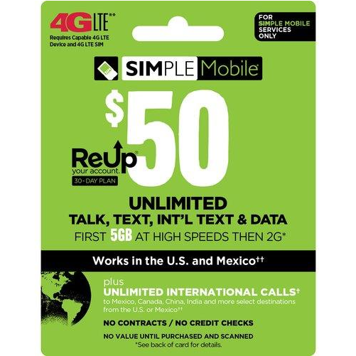 Download Auction - Simple Mobile - Prepaid Airtime Card - Full Size PNG ...