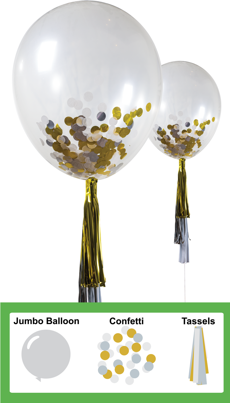 Download Tassel, Confetti & 3ft Clear Balloon Kit - Balloon - Full Size ...