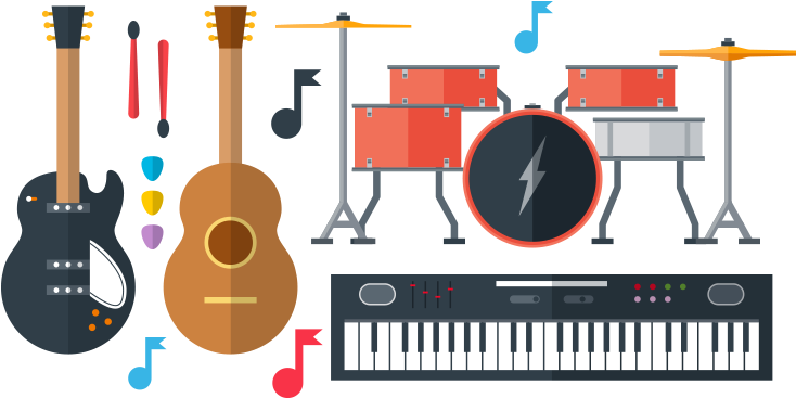 Download Music Instruments Vector Pack Free Png Graphic Cave - Vector ...