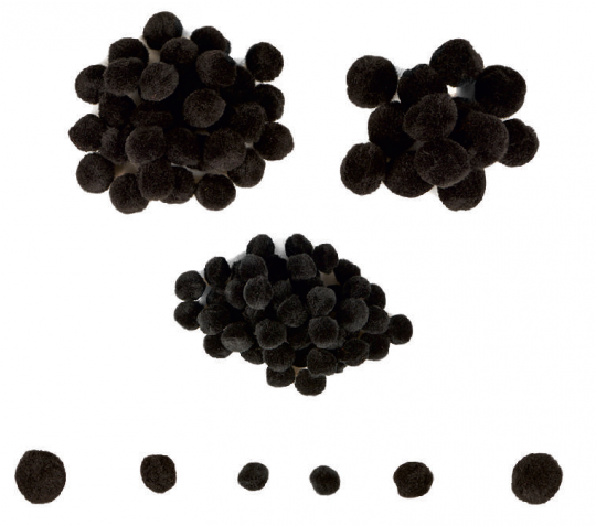 Download Mini Pom-poms - 100 Pieces - Black - Pom-pom - Full Size PNG ...