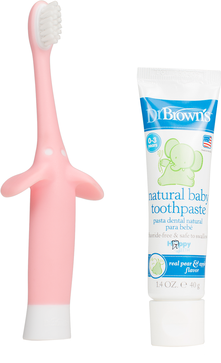 Download Drbrowns Toothbrush Toothpaste Set Pink - Dr. Brown's Natural ...