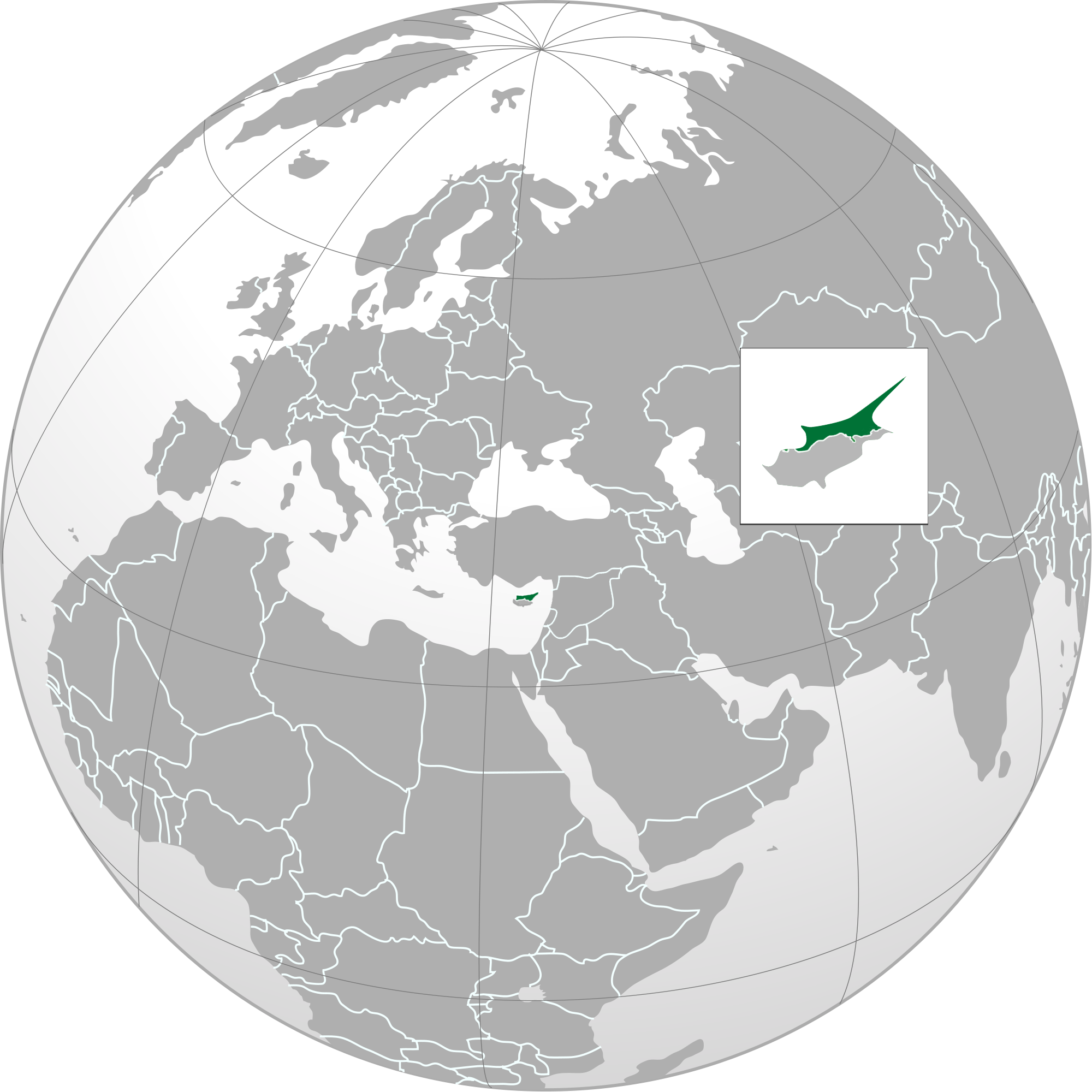 Download Northern Cyprus - Globe Map Of Syria - Full Size PNG Image ...