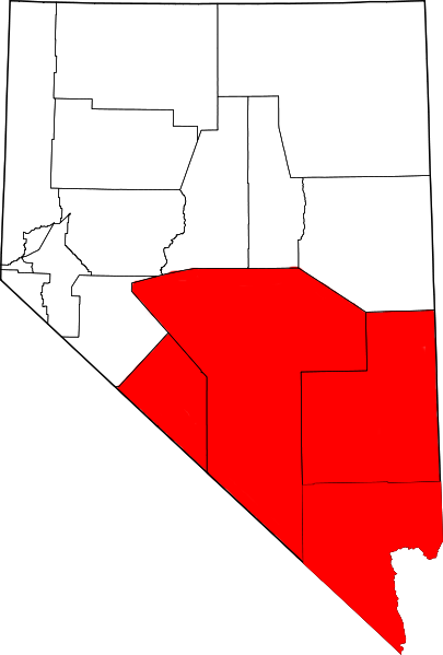 Download Map Of Nevada Highlighting Southern Nevada - Northern And ...