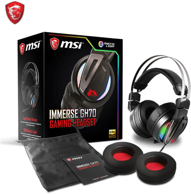Download Msi Immerse Gh70 Gaming Headset - Full Size PNG Image - PNGkit