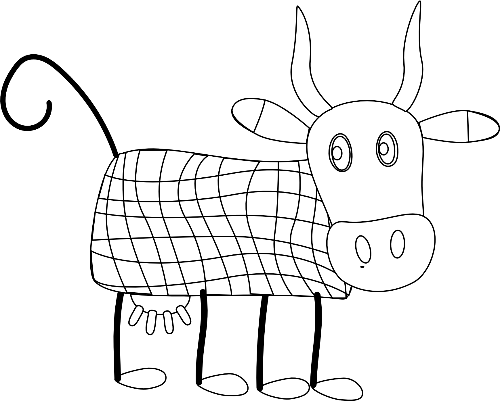 Download Cows 3 Black White Line Animal Animal 555px - Coloring Book ...