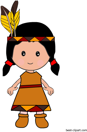 Download Cute Native American Girl, Thanksgiving Graphic - Transparent ...