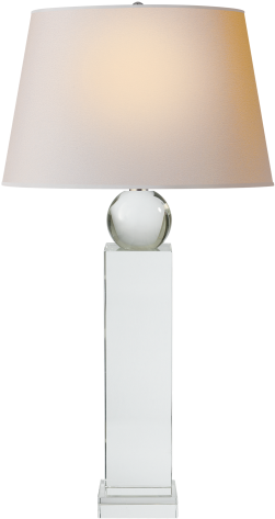 Download Geometric Tall Table Lamp In Crystal With Natural Paper ...