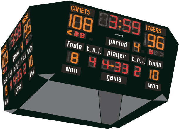 Download 4 Sided Basketball Scoreboard Amp Led Digital Display ...