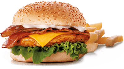 Download Chicken Bacon Cheese Burger - Bacon - Full Size PNG Image - PNGkit