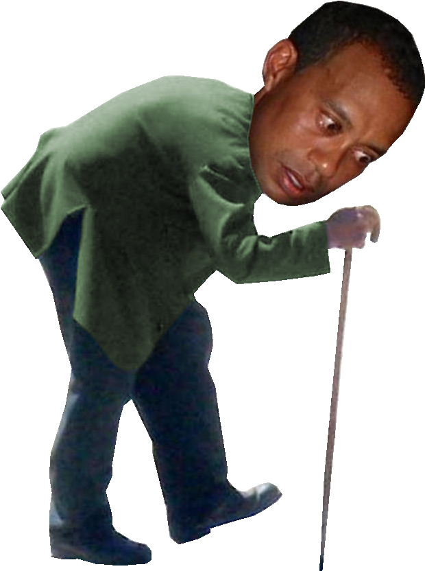 Download Tiger At Augusta Earlier - Old Man Hunched Back - Full Size ...