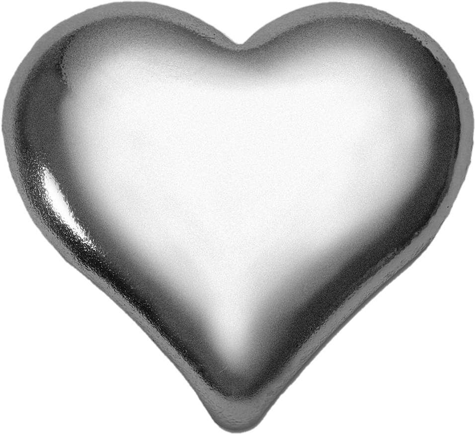 Download 3d Heart Silver Metal Metallic Love - Silver - Full Size PNG ...