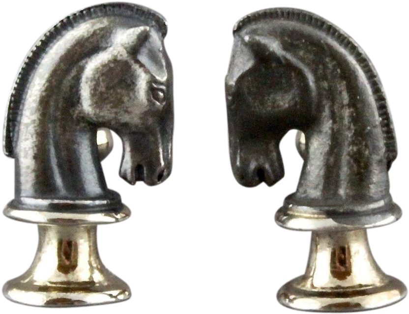 Download Vintage Three Dimensional Knight Chess Piece Cufflinks ...