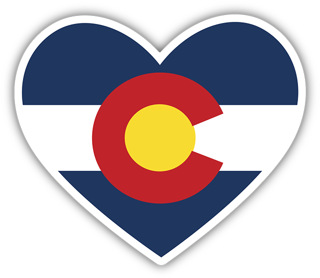 Download Colorado Flag Heart Sticker - Colorado Flag - Full Size PNG ...