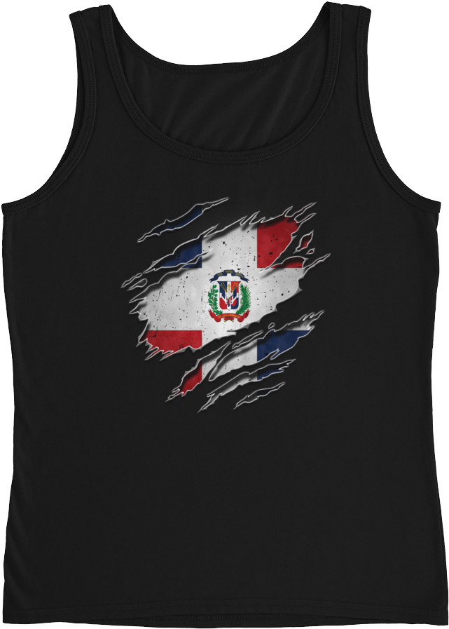 Download Dominican Flag Ripped Chest - Active Tank - Full Size PNG ...