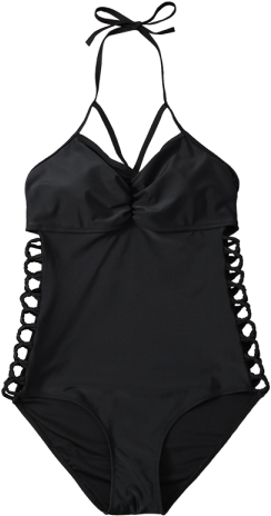 Download Halter Cut Out Strappy One - Swimsuit - Full Size PNG Image ...