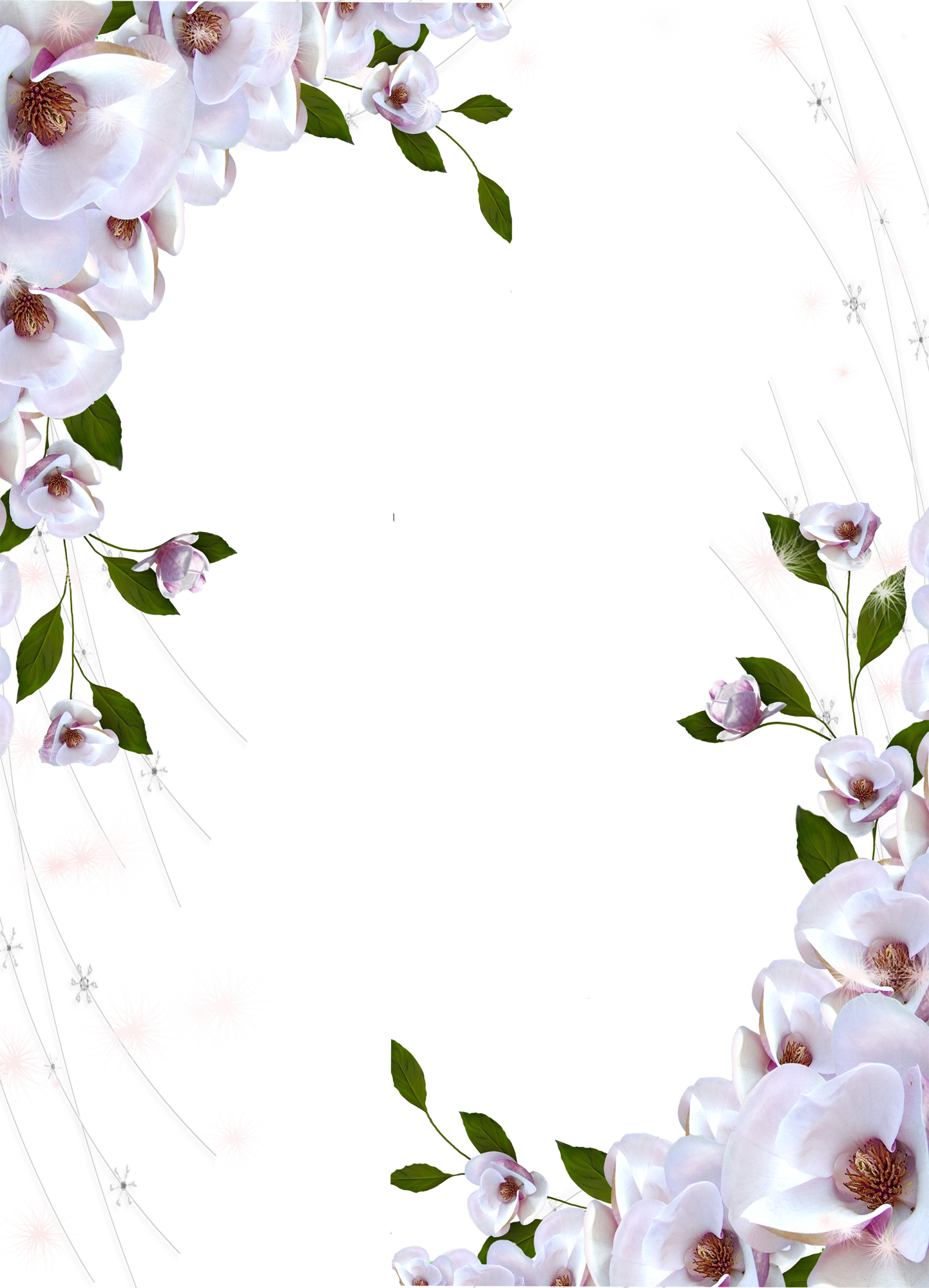 Download Transparent Photo Frame Beautiful Flowers - מסגרת פרחים לברכה ...