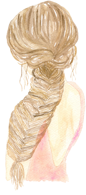 Download Watercolor Fishtail Braid - Watercolor Painting - Full Size ...