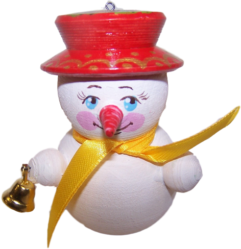 Download Snowman With Bell & Yellow Ribbon - Clown - Full Size PNG ...