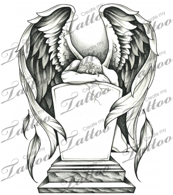 Download Marketplace Tattoo Grieving Angel And Tombstone - Rip Angel ...