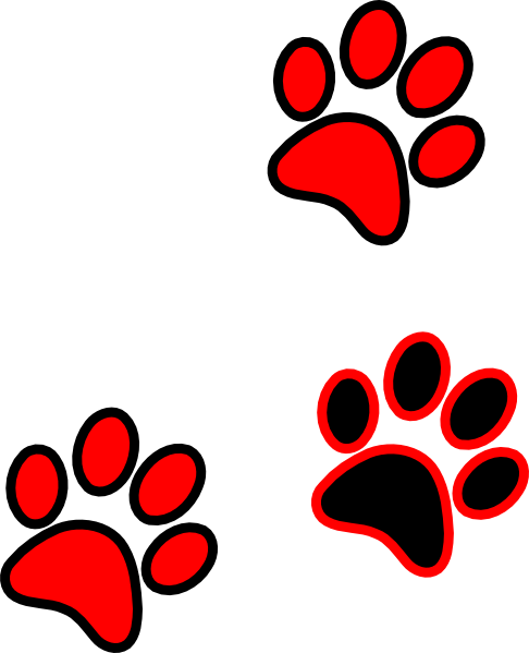 Download Red Paw Print Png Picture Freeuse - Red And Black Paw Print ...