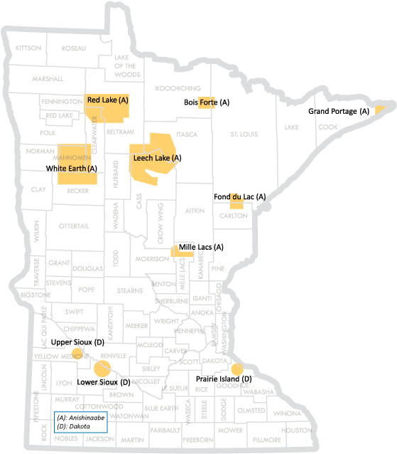 Download State Of Minnesota Map With Tribal Nations - Minnesota - Full ...