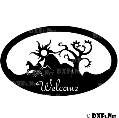 Download Unicorn Welcome Sign Design For Cnc Cutting - Computer ...