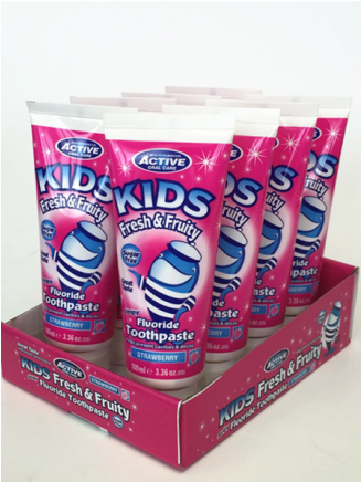 Download Transparent Active Kids Strawberry Toothpaste 100ml - Child ...