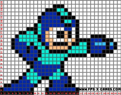Download Megaman Sprite Grid - Mega Man Pixel Art - Full Size PNG Image ...
