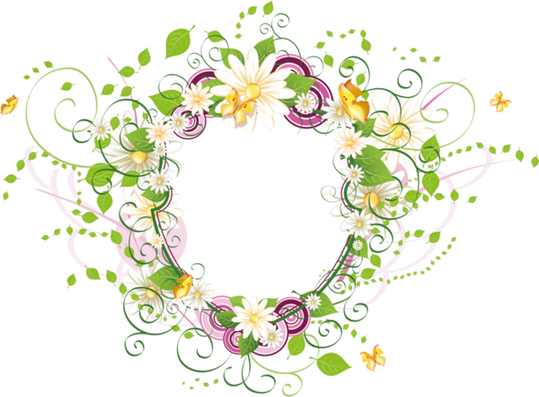 Download Clip Art - Free Flower Frame .pdf - Full Size PNG Image - PNGkit