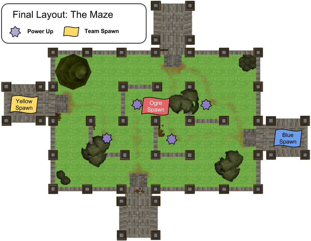 Download Final Level With Spawn Points And Power Up Areas Shown - Floor ...