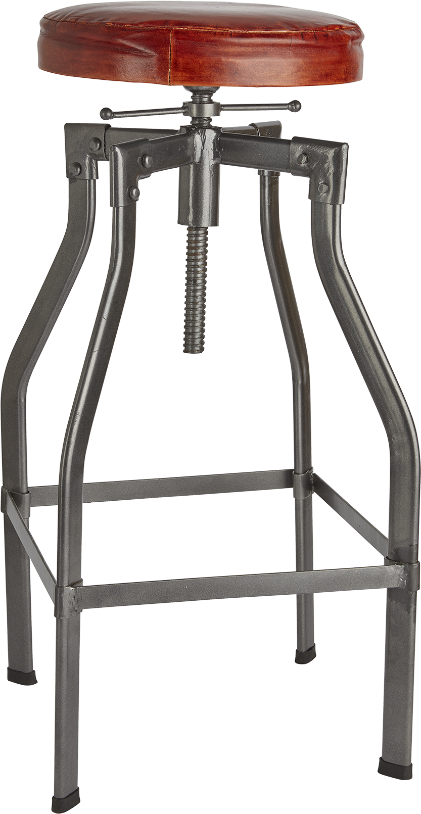 Download Turner Leather & Metal Adjustable Bar Stool - Retro Leather ...