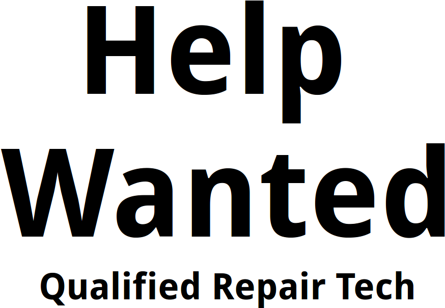 Download Qualified Repair Technician - Yellow Help Wanted Sign - Full ...