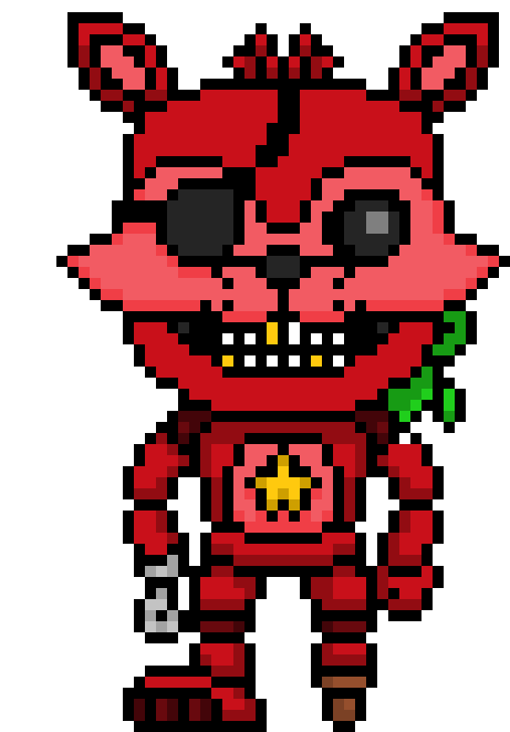 Download Rockstar Foxy - Fnaf Foxy Pixel Art - Full Size PNG Image - PNGkit
