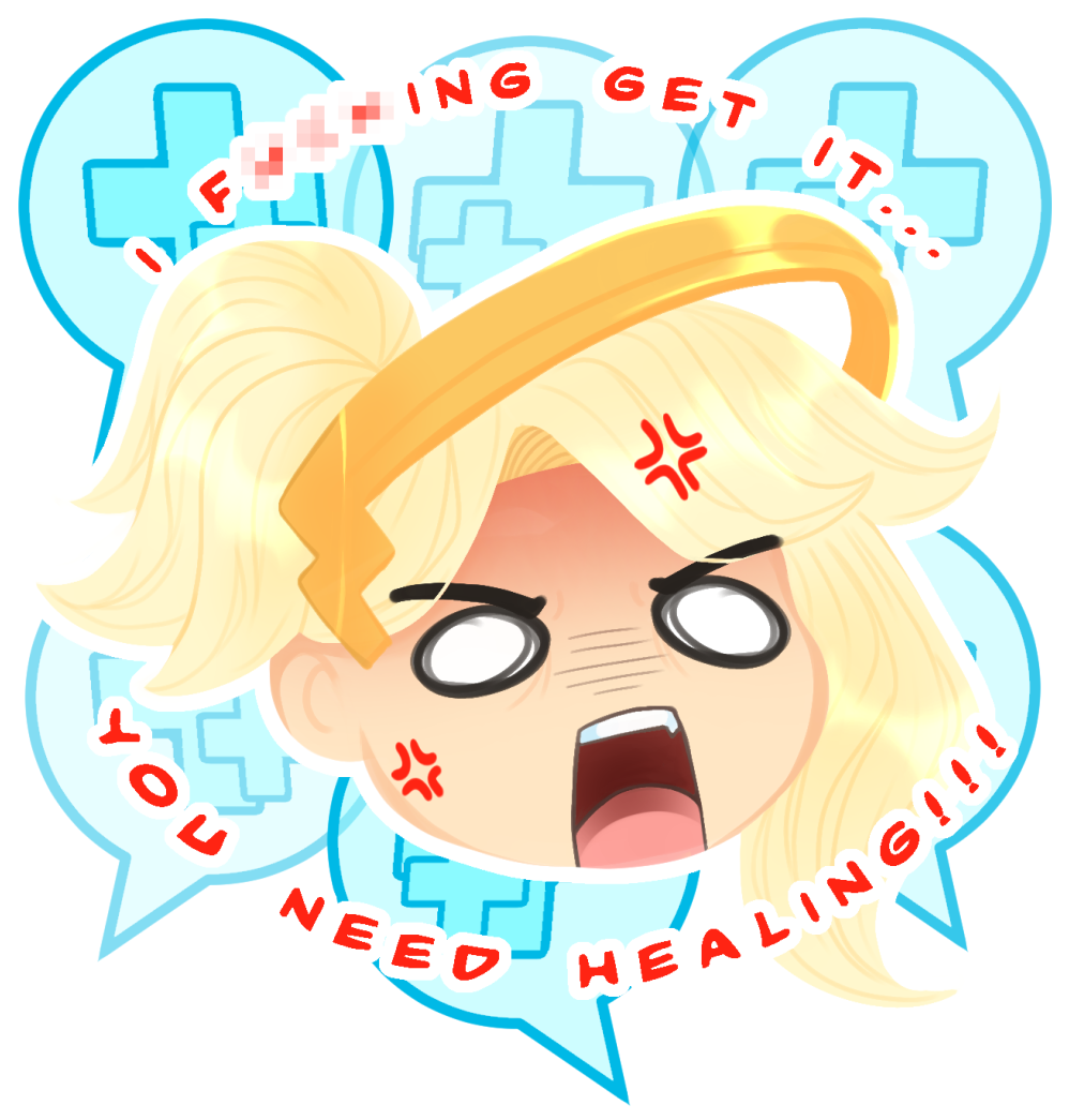 Download [ Overwatch ] Angry Mercy Sticker • Heckin Bear's Heckin ...