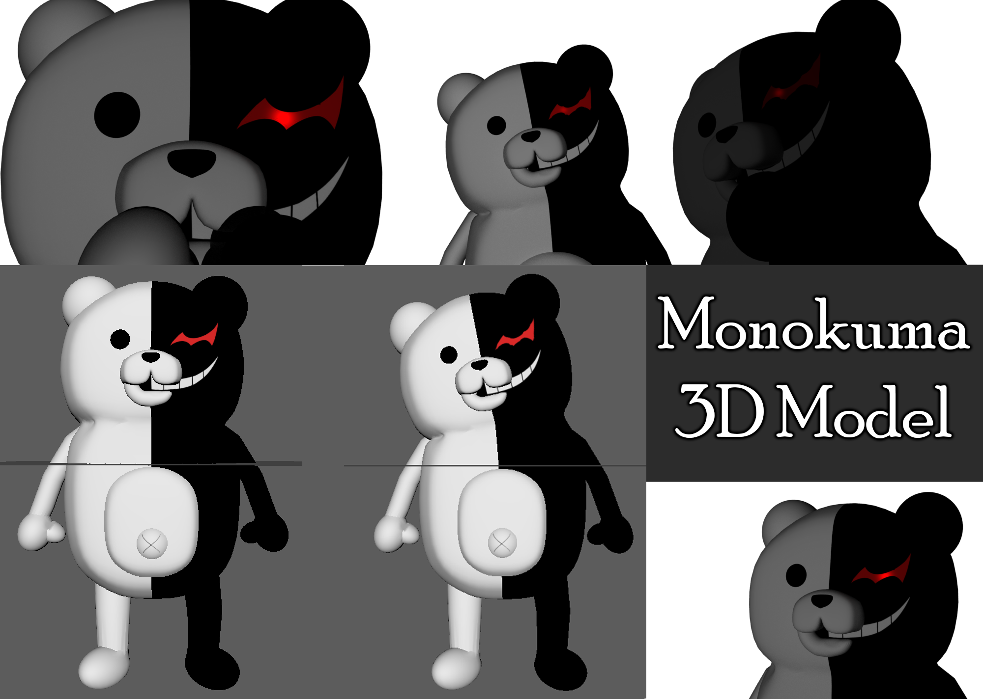Download Monokuma 3d Model - Full Size PNG Image - PNGkit
