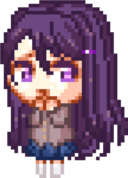 Download I Made A Yuri Pixel Art - Doki Doki Yuri Pixel Art - Full Size ...