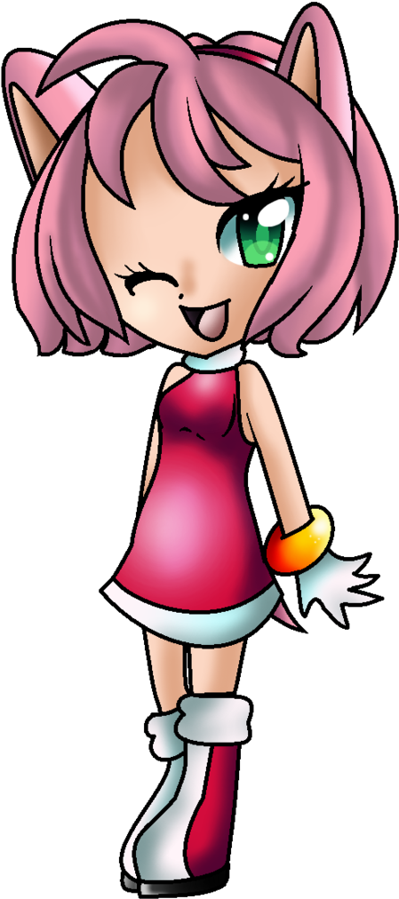 Download Chibi Human Amy Rose By Rosa - Amy Rose Human Png - Full Size ...