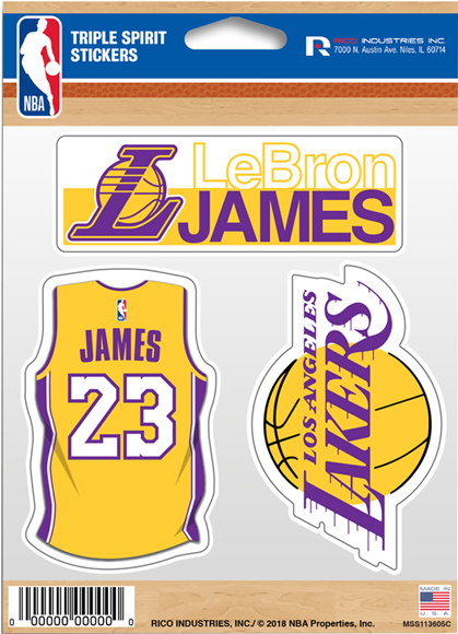 Download Los Angeles Lakers Lebron James Triple Sticker - Magnet: Los ...