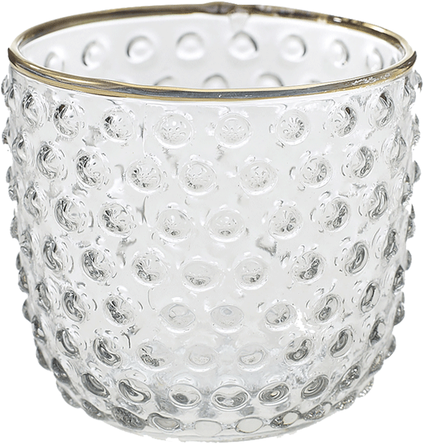 Download Mady Gold Trim Hobnail Votive - Short Decorative Jars By ...