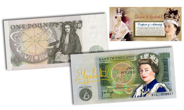 Download Queen Elizabeth Ii Colorized Bank Of England One Pound - One ...