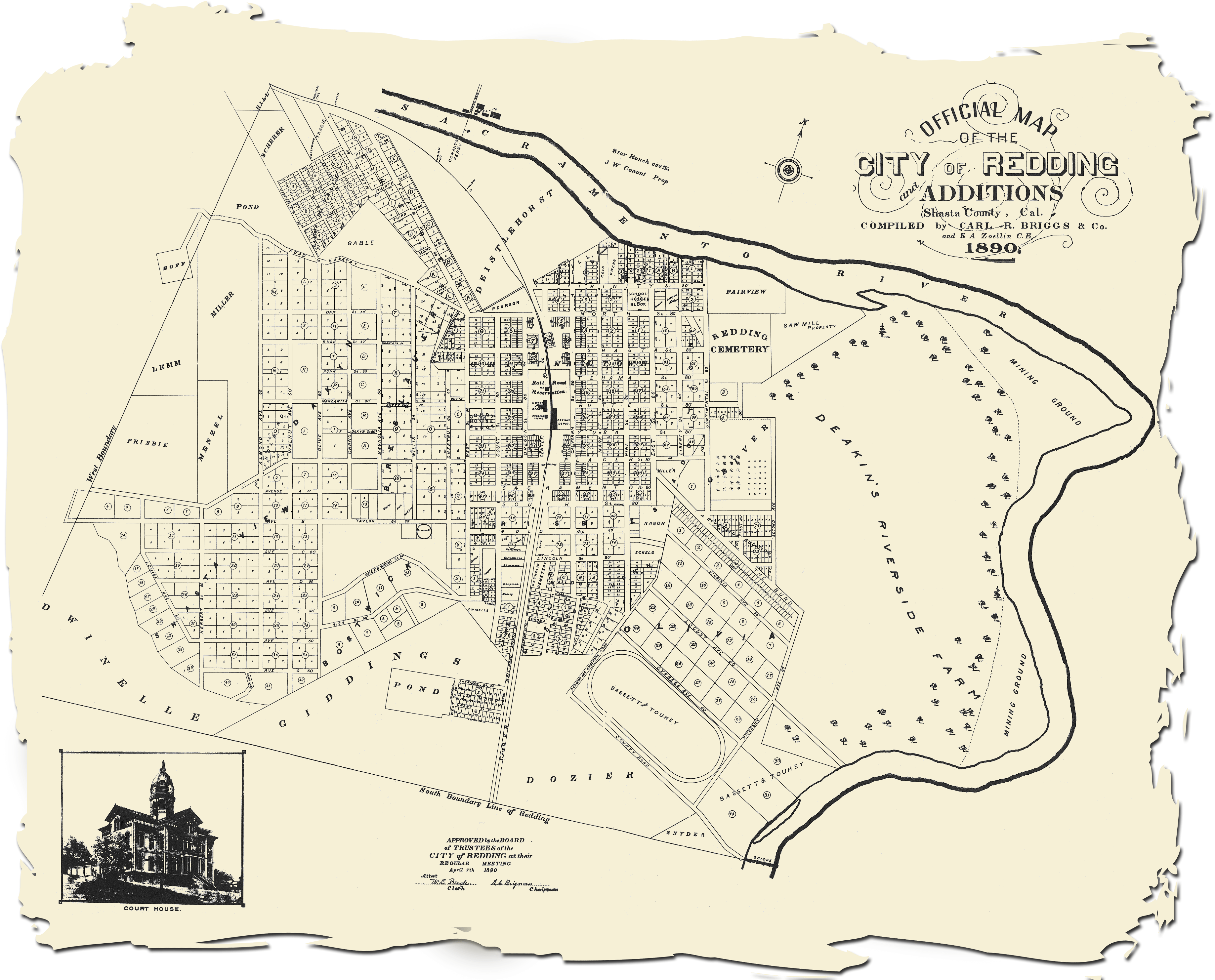 Download Old Map Of City Of Redding From - Map - Full Size PNG Image - PNGkit