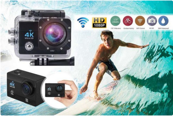 Download 4k Wi-fi Waterproof Action Camera (black) - Full Size PNG ...