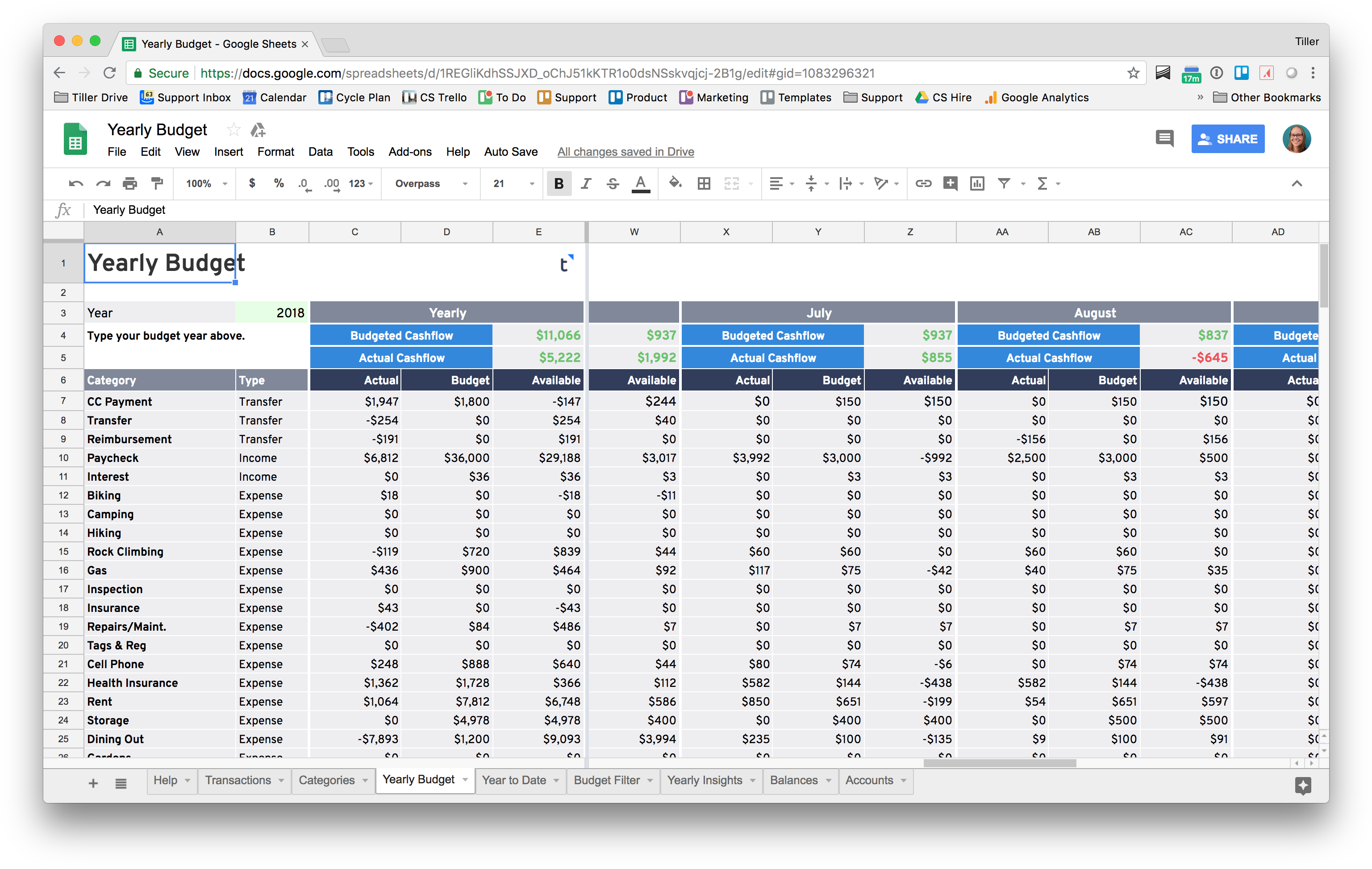 Download You Can See Each Month's Budget, Actuals, Available, - Budget ...