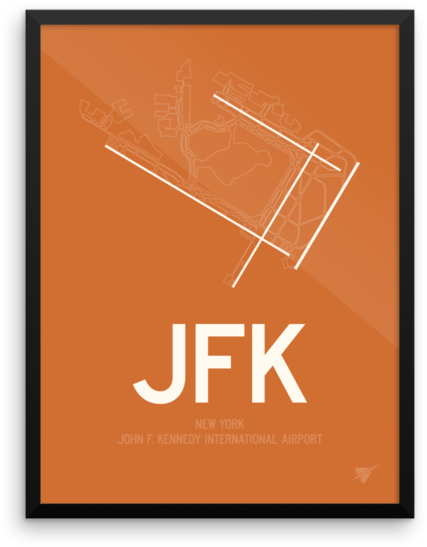 Download Jfk New York Airport Runway Diagram Framed Rectangle - Graphic ...